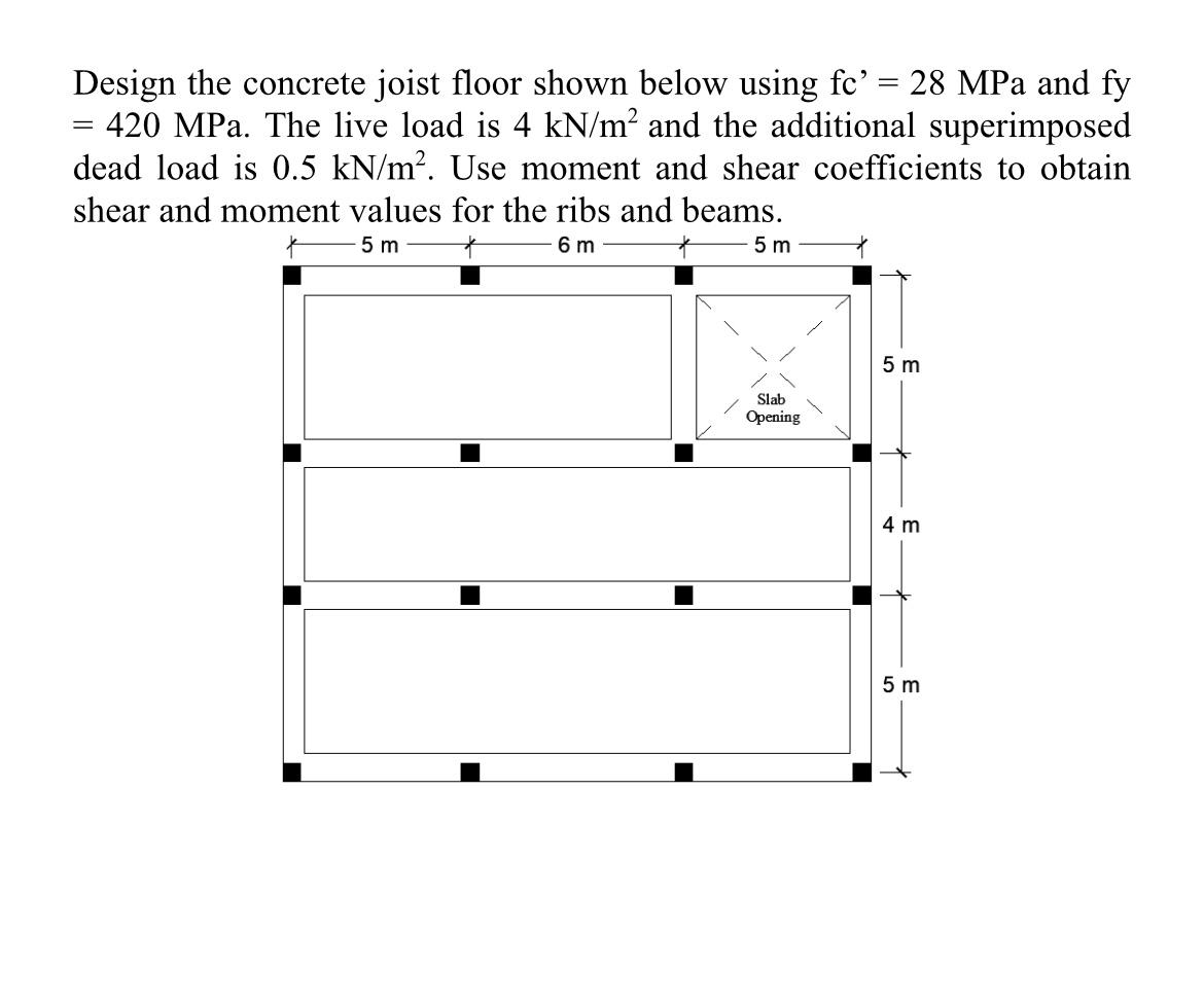 Solved Design the concrete joist floor shown below using | Chegg.com