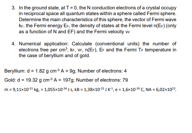 Solved Fermi sphere of free electron gas Consider an | Chegg.com
