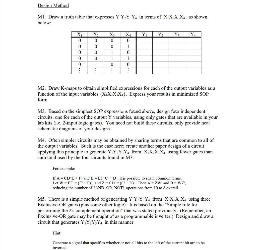 Solved Advanced Combinational Logic - 2's Complement | Chegg.com