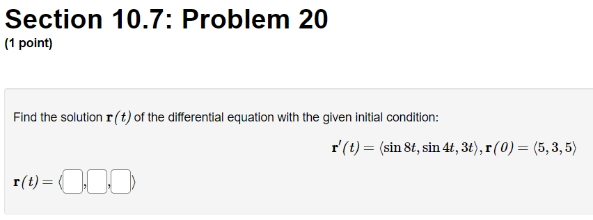 Solved Find the solution r(t) of the differential equation | Chegg.com