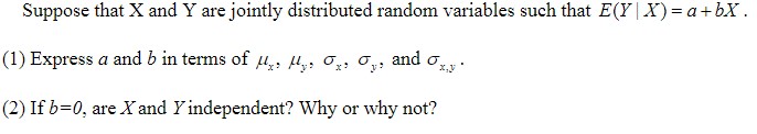 Solved Suppose that X and Y are jointly distributed random | Chegg.com