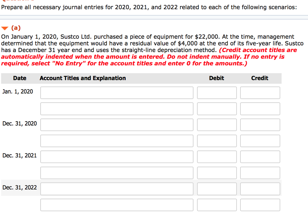Solved Prepare all necessary journal entries for 2020, 2021, | Chegg.com