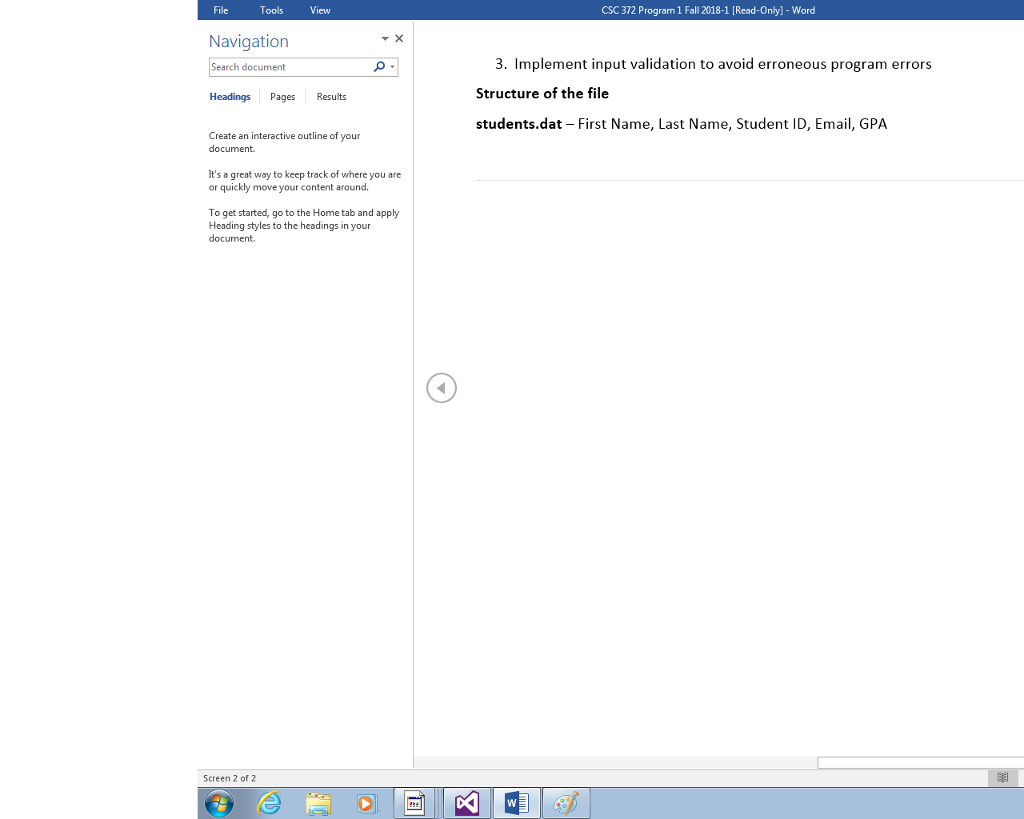 Solved File Tools CSC 372 Program 1 Fall 2018-1 | Chegg.com