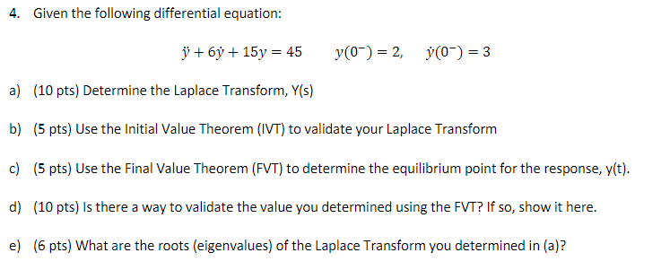 Solved Given the following differential | Chegg.com