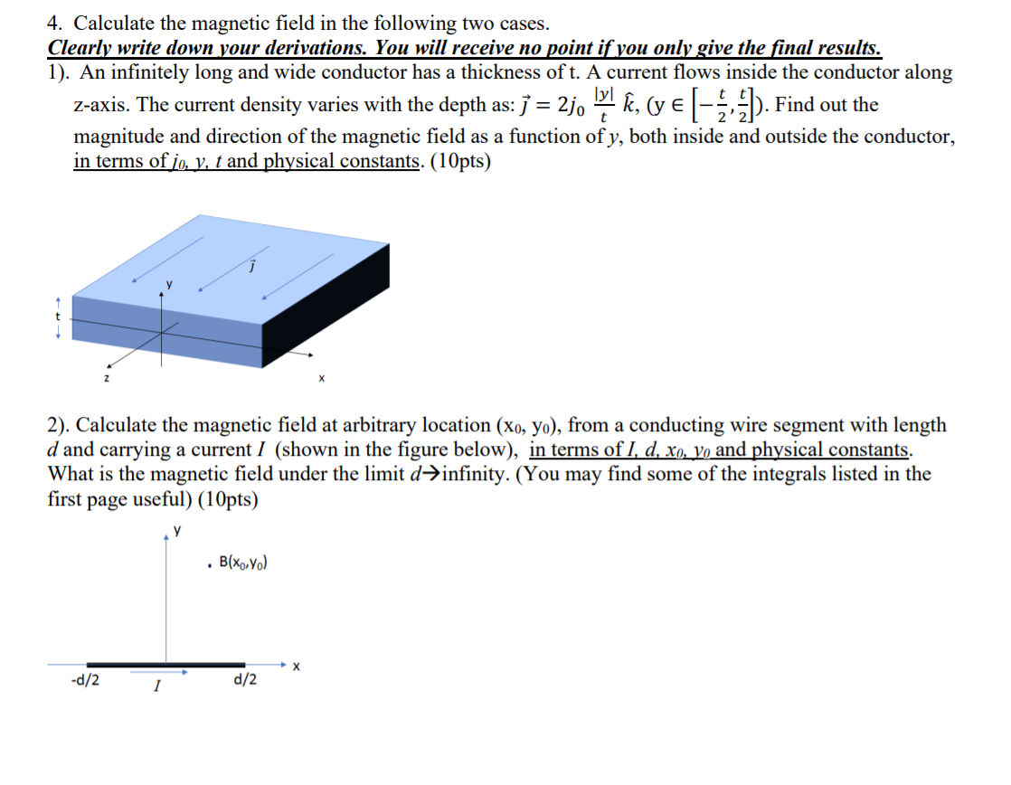 Solved 4. Calculate the magnetic field in the following two | Chegg.com