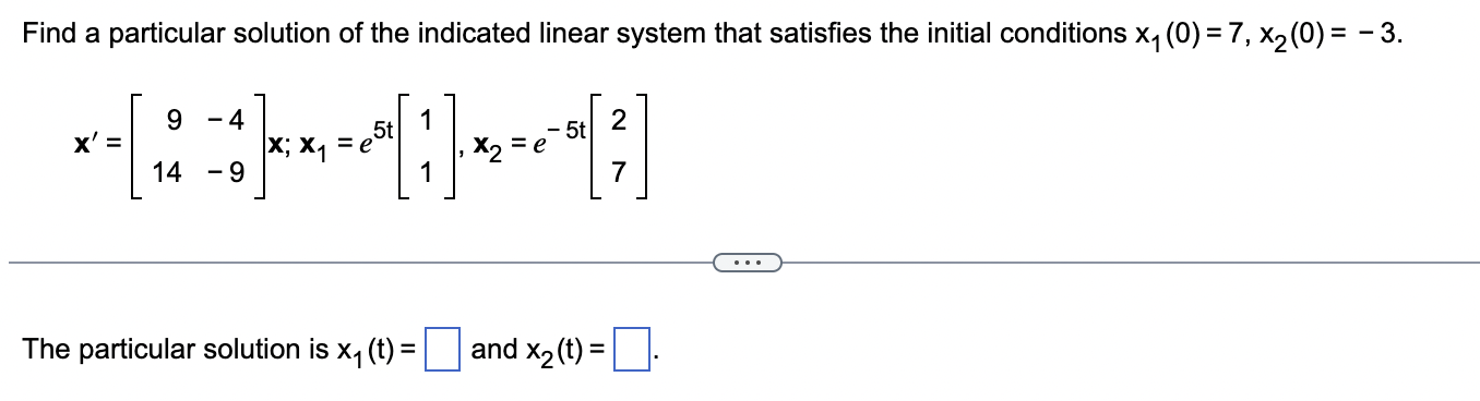 Solved Find a particular solution of the indicated linear | Chegg.com