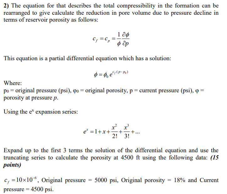 Solved 2) The equation for that describes the total | Chegg.com
