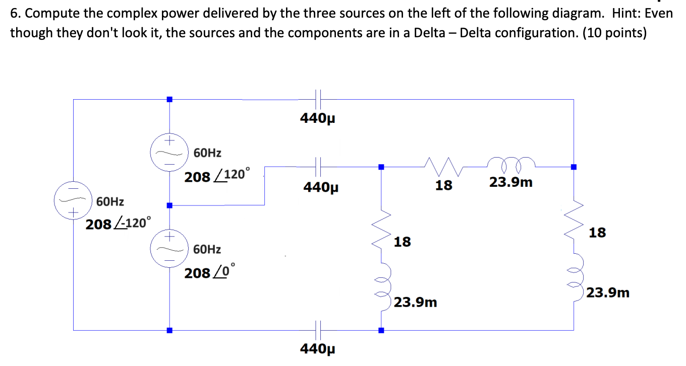 Solved Compute the complex power delivered by the three | Chegg.com