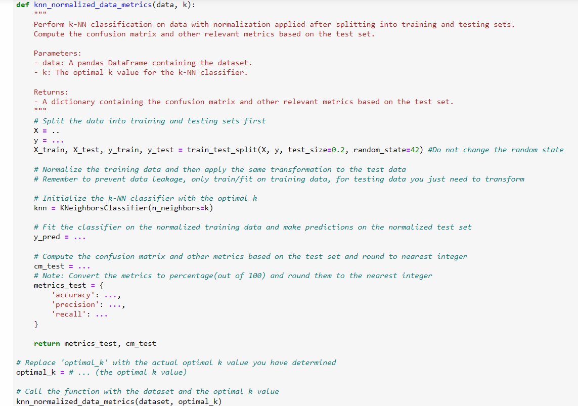 Solved 2.5 k-NN Classification on Normalized Data In this | Chegg.com