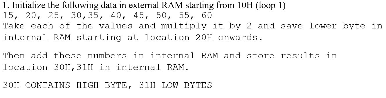 Solved Use assemply code to solve it (mov , add, etc..) not | Chegg.com