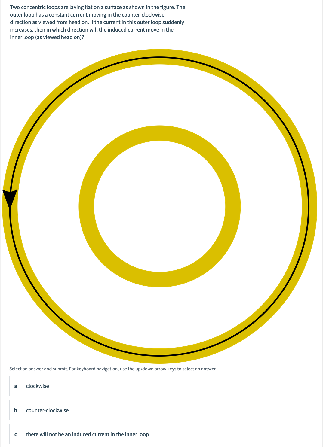 Solved Two concentric loops are laying flat on a surface as | Chegg.com