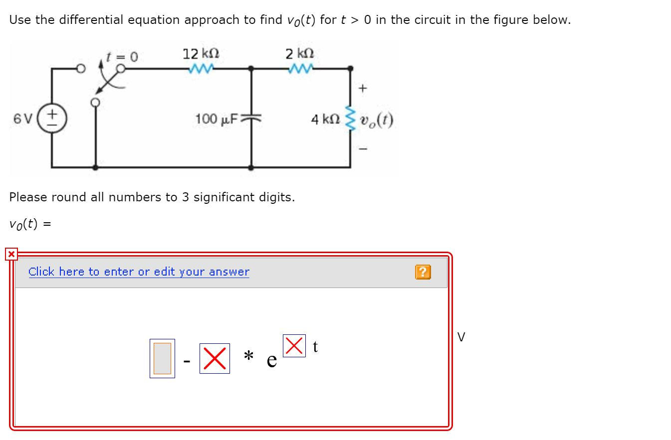 Solved Use the differential equation approach to find volt) | Chegg.com