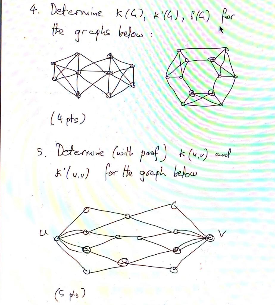 Solved 4. Determine K(C), K'(4), PKG) for the graphs below: | Chegg.com