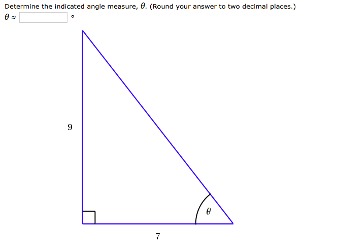 Solved Determine the indicated angle measure, 0. (Round your | Chegg.com