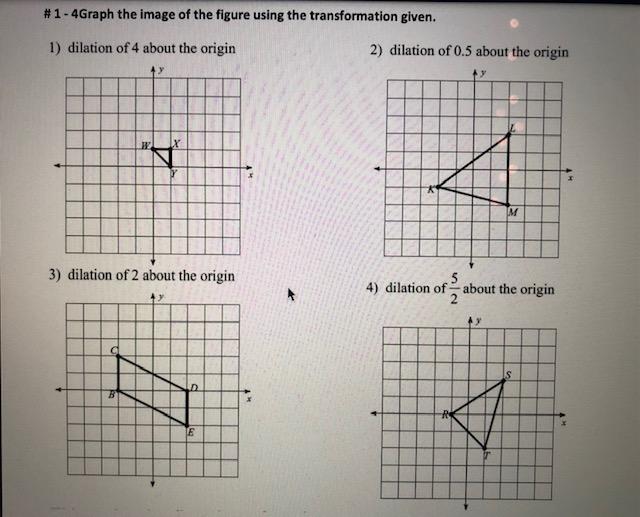 Solved #1 - 4Graph the image of the figure using the | Chegg.com Solved #1 - 4Graph the image of the figure using the | Chegg.com