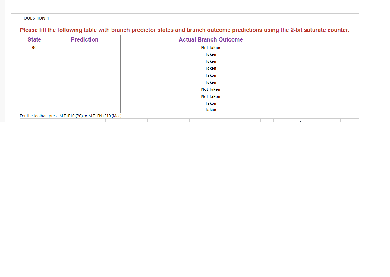 Solved QUESTION 1 Please fill the following table with | Chegg.com