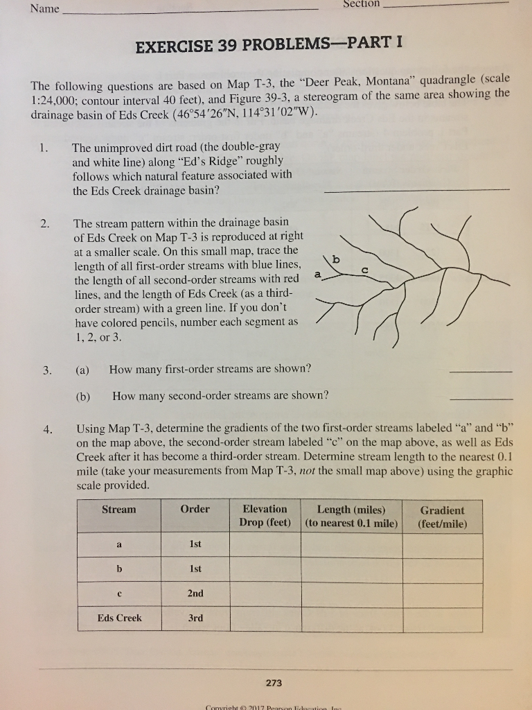 Section Name EXERCISE 39 PROBLEMS-PARTI The following | Chegg.com