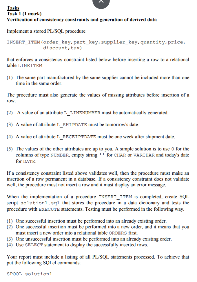 dbcreate.sql :- set echo on set feedback on set | Chegg.com