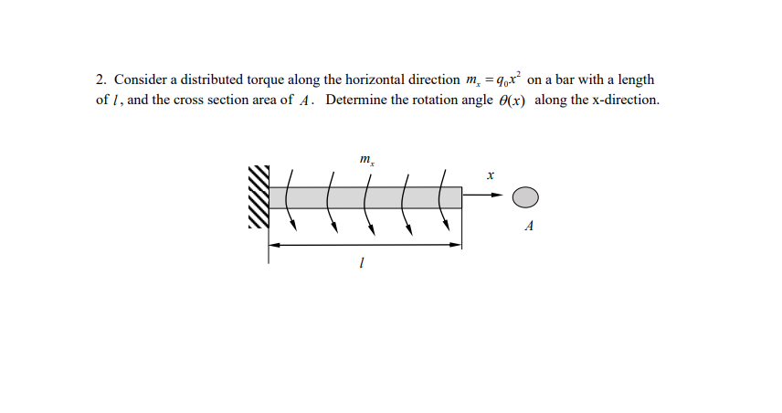 Solved 2. Consider a distributed torque along the horizontal | Chegg.com