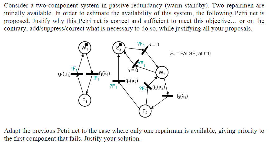 Solved Consider a two-component system in passive redundancy | Chegg.com