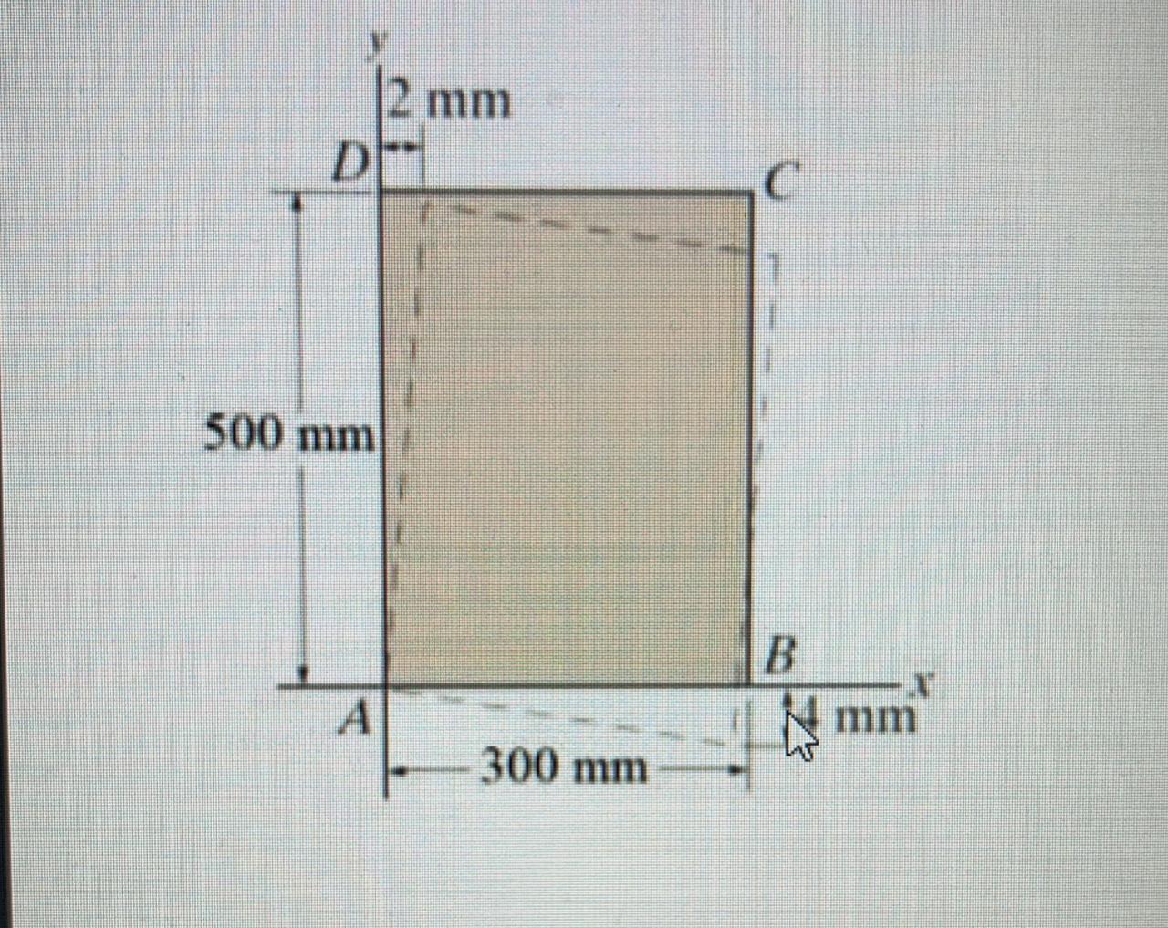 Solved Determine the normal strain along diagonal DB and | Chegg.com