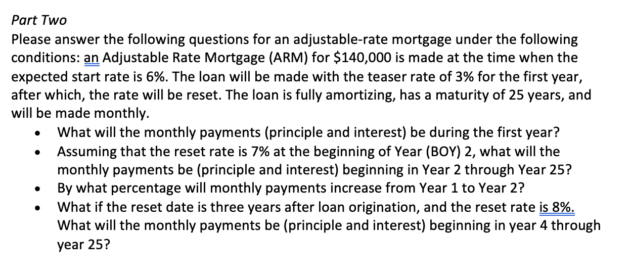 Solved Part Two Please answer the following questions for an | Chegg.com