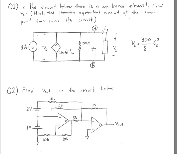 Solved Q1) ln the below there is a non-linear element Find | Chegg.com