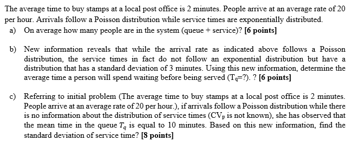 Solved The average time to buy stamps at a local post office | Chegg.com