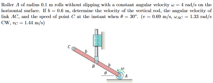 Solved Use the method of relative velocity. Roller A of | Chegg.com
