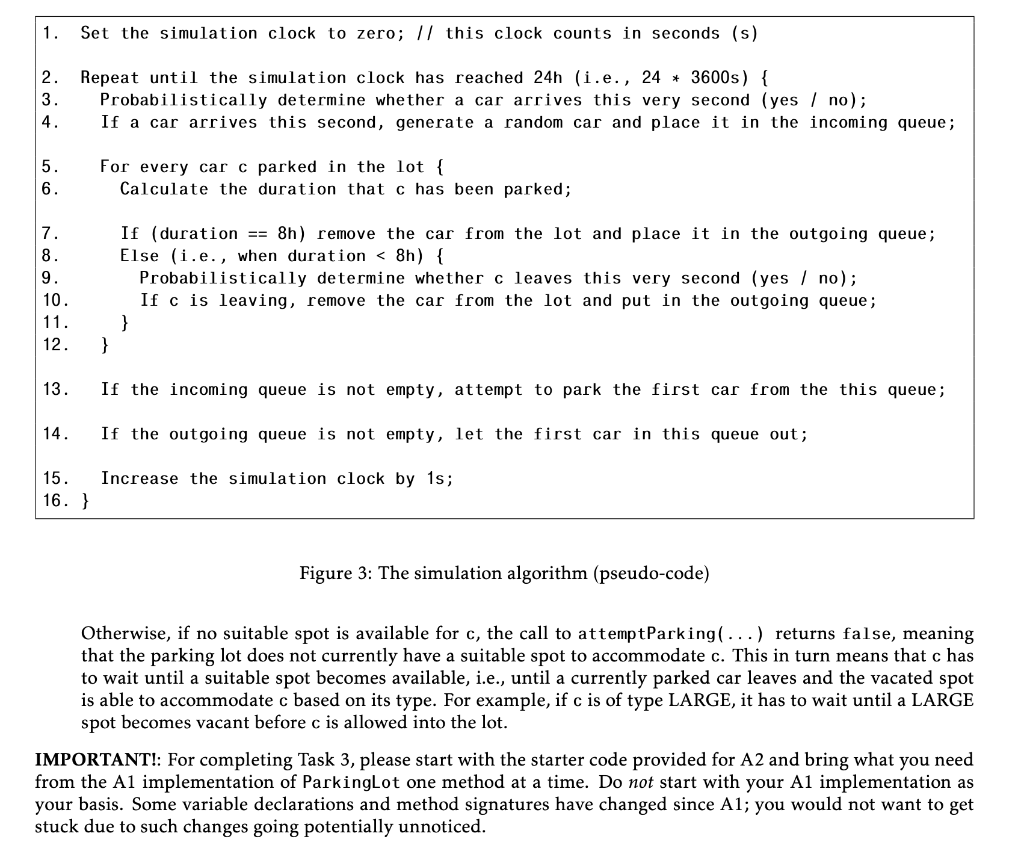 Solved Task 3. Complete / revise the ParkingLot class. For | Chegg.com