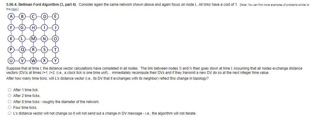 Solved 5.06-4. Bellman Ford Algorithm (3, part 4). Consider | Chegg.com