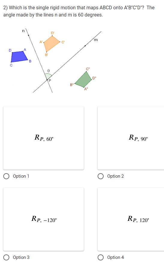 Solved 2) Which is the single rigid motion that maps ABCD | Chegg.com