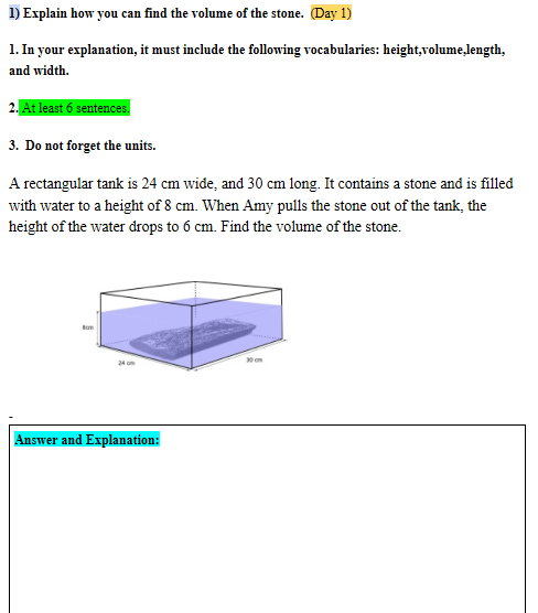 Solved 1) Explain how you can find the volume of the stone. | Chegg.com