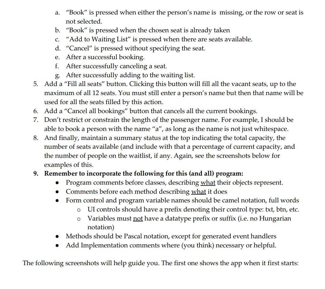 Solved Airline Booking System In this assignment you are to | Chegg.com