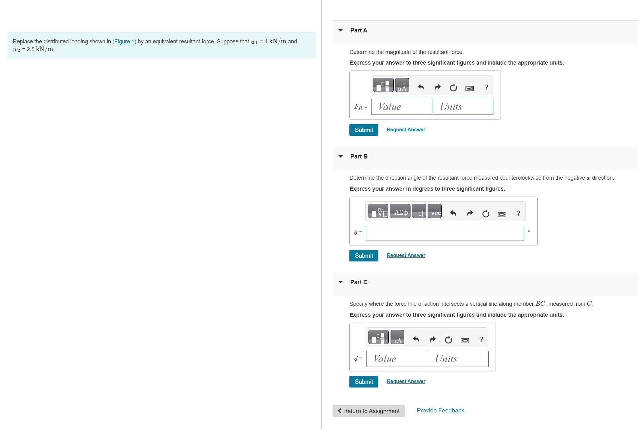 Solved Replace the distributed loading shown in (Figure 1) | Chegg.com