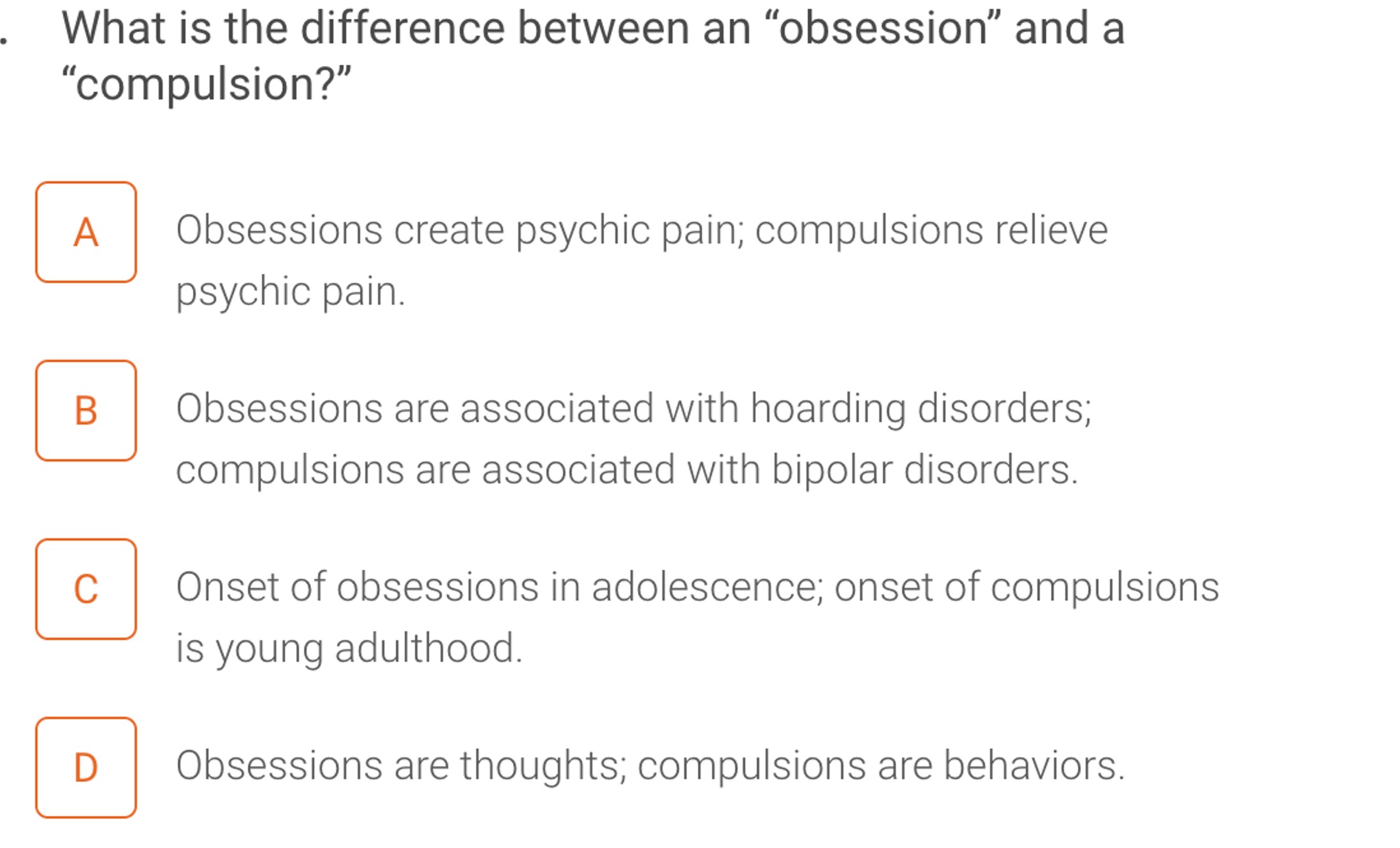 Solved What is the difference between an "obsession" and | Chegg.com