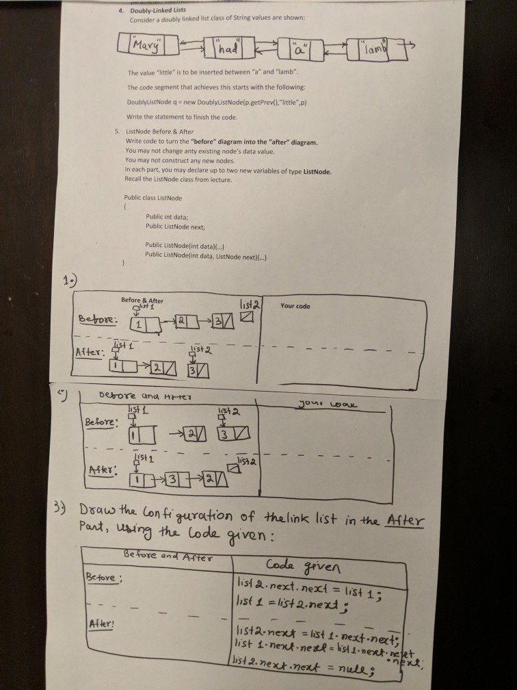 Solved Doubly-Linked Lists Consider a doubly linked list | Chegg.com