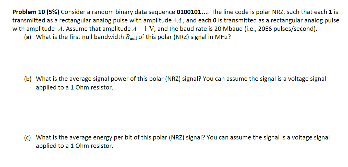 Problem 10 5 Consider A Random Binary Data 5380