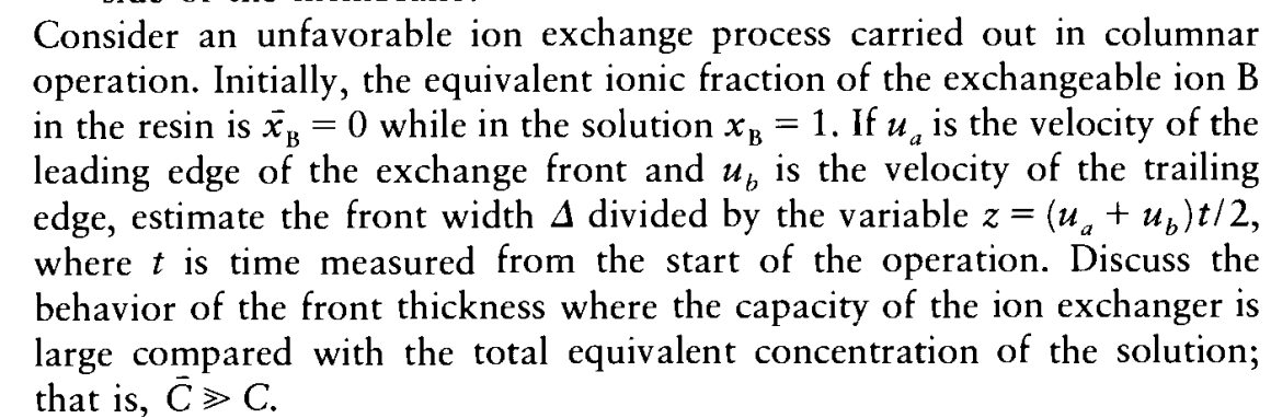 Solved Consider an unfavorable ion exchange process carried | Chegg.com