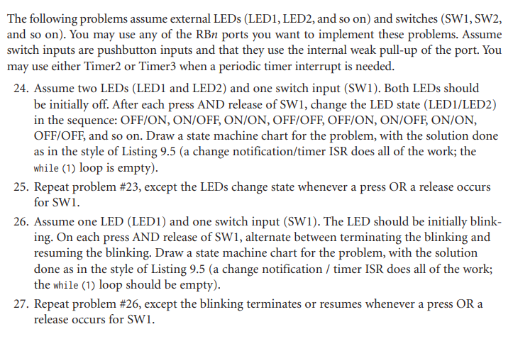 The following problems assume external LEDs (LED1, | Chegg.com