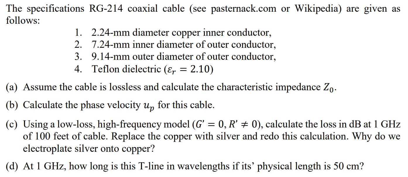 Using a low-loss, high-frequency model | Chegg.com