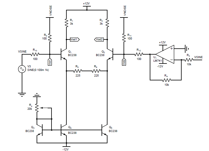 Solved Figure 3 1. Figure 6.3 circuit, differential mode | Chegg.com