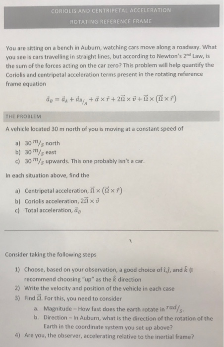 Solved CORIOLIS AND CENTRIPETAL ACCELERATION ROTATING | Chegg.com