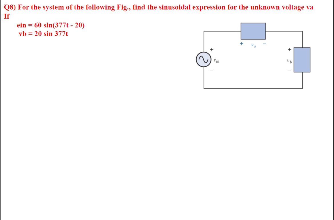 Solved Q8) For the system of the following Fig., find the | Chegg.com