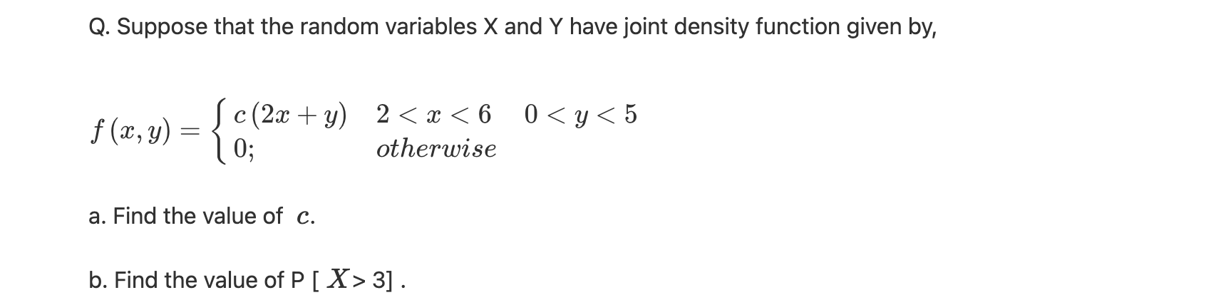 Solved Q. Suppose that the random variables X and Y have | Chegg.com