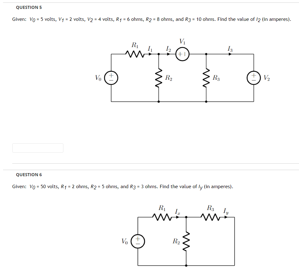 Solved Given: V0=5 volts, V1=2 volts, v2=4 volts, | Chegg.com