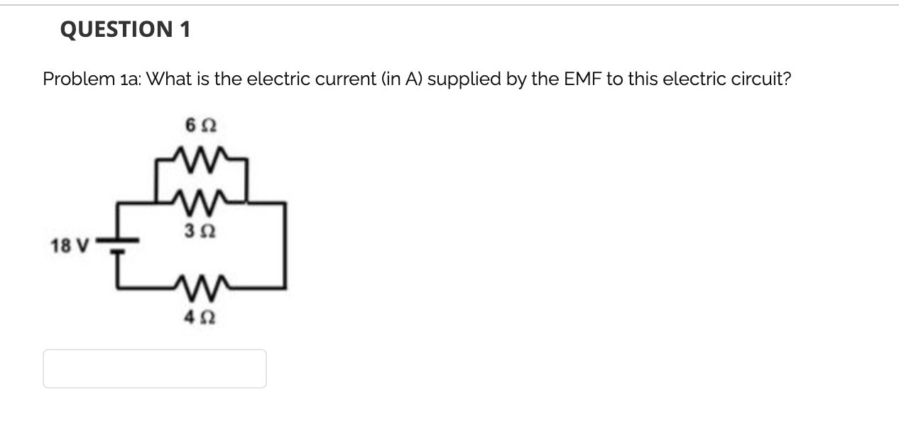 Solved QUESTION 1 Problem 1a: What is the electric current | Chegg.com