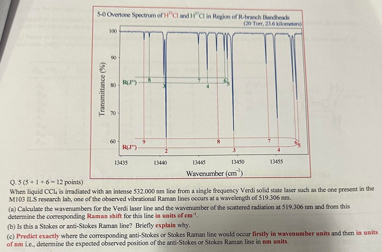 Solved You are given that the line positions for an R-branch | Chegg.com
