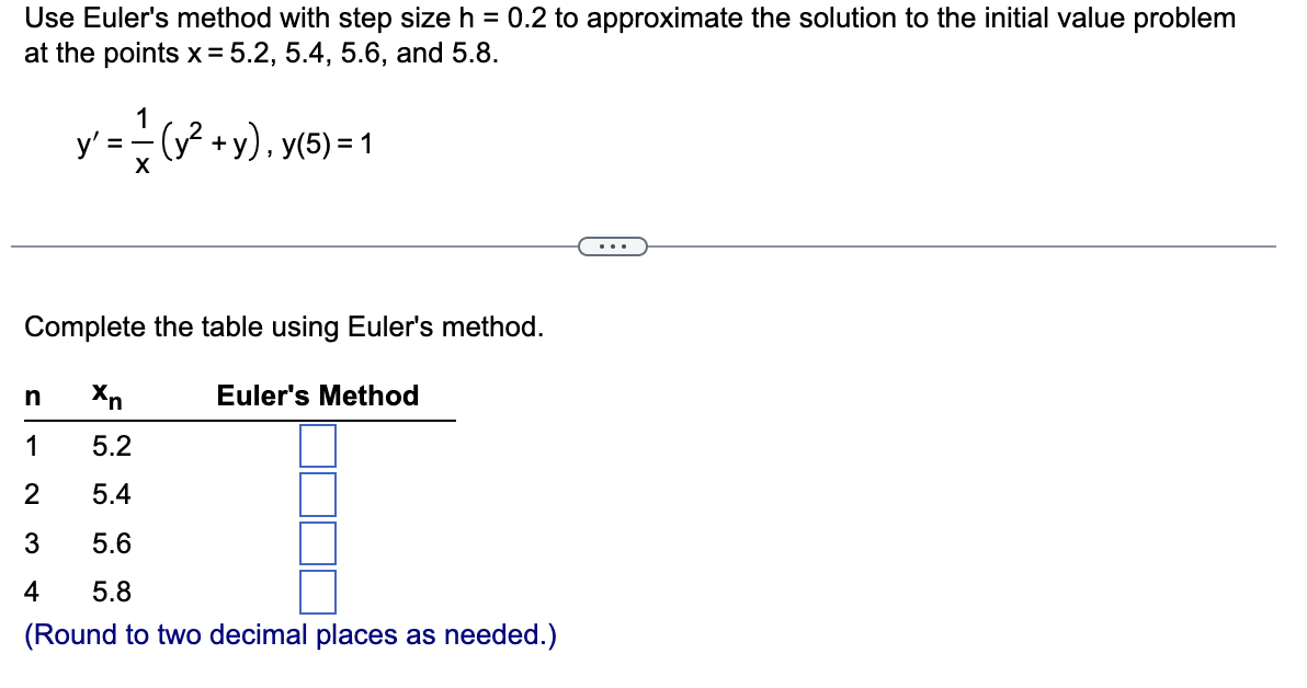 Solved Use Euler's method with step size h = 0.2 to | Chegg.com