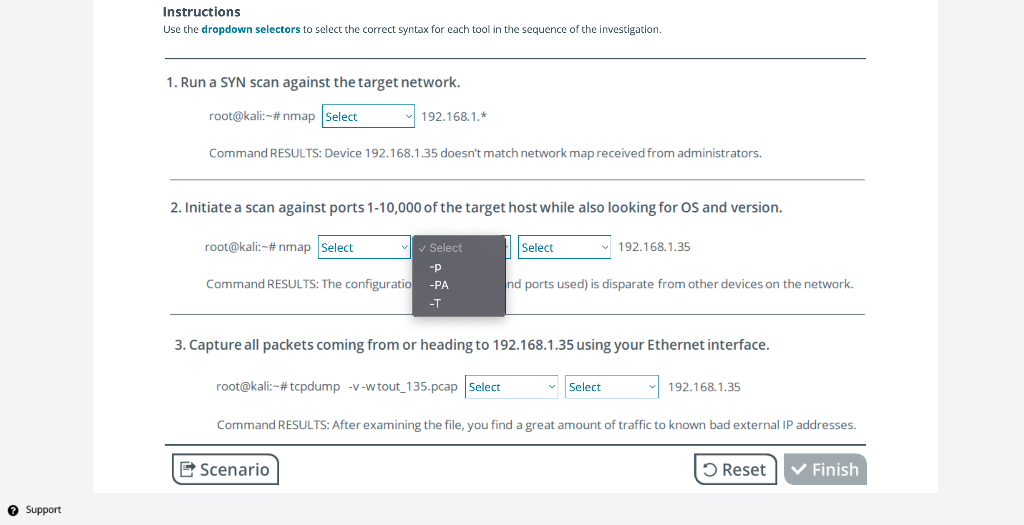 Solved Instructions Use The Dropdown Selectors To Select The 